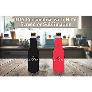 Blank Neoprene Beer Bottle Coolie (2 Pack, Green Camo)