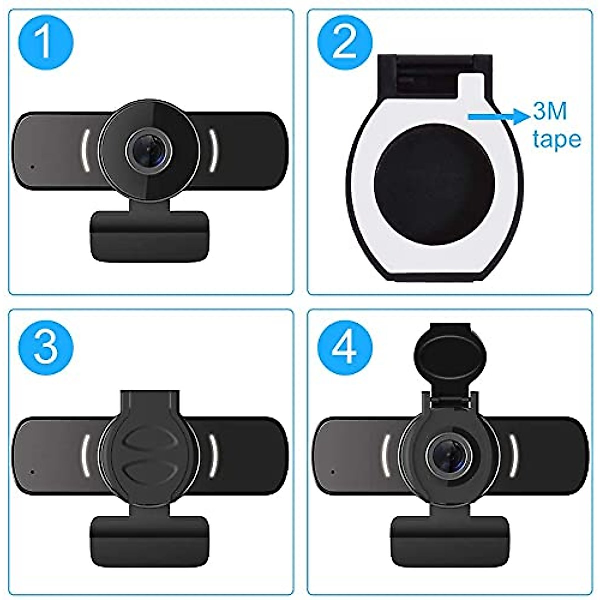Computer Camera with Microphone,LarmTek 1080P Webcam with Webcam Cover Compatible with Mac OS Windows Laptop PC Desktop,HD Webcam for Live Streaming Gaming Calling Video Conferencing