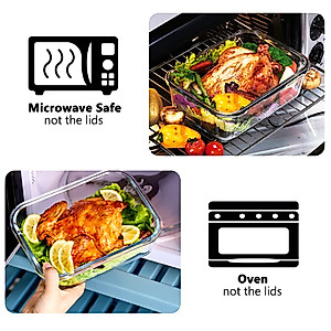 FREYBLI 24-Piece Glass Food Storage Containers with Lids, Glass Meal Prep Containers, Airtight Glass Lunch Bento Boxes, BPA Free & Leak Proof, Microwave, Oven, Freezer and Dishwasher