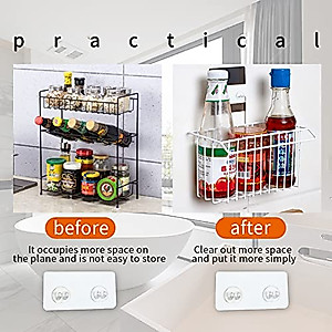 10 Pcs Shower Caddy Adhesive Replacement Strong Sticker Hooks No Punching for Bathroom Shower Caddy Soap Dish Holder Kitchen Basket Shelf(Double Hook)