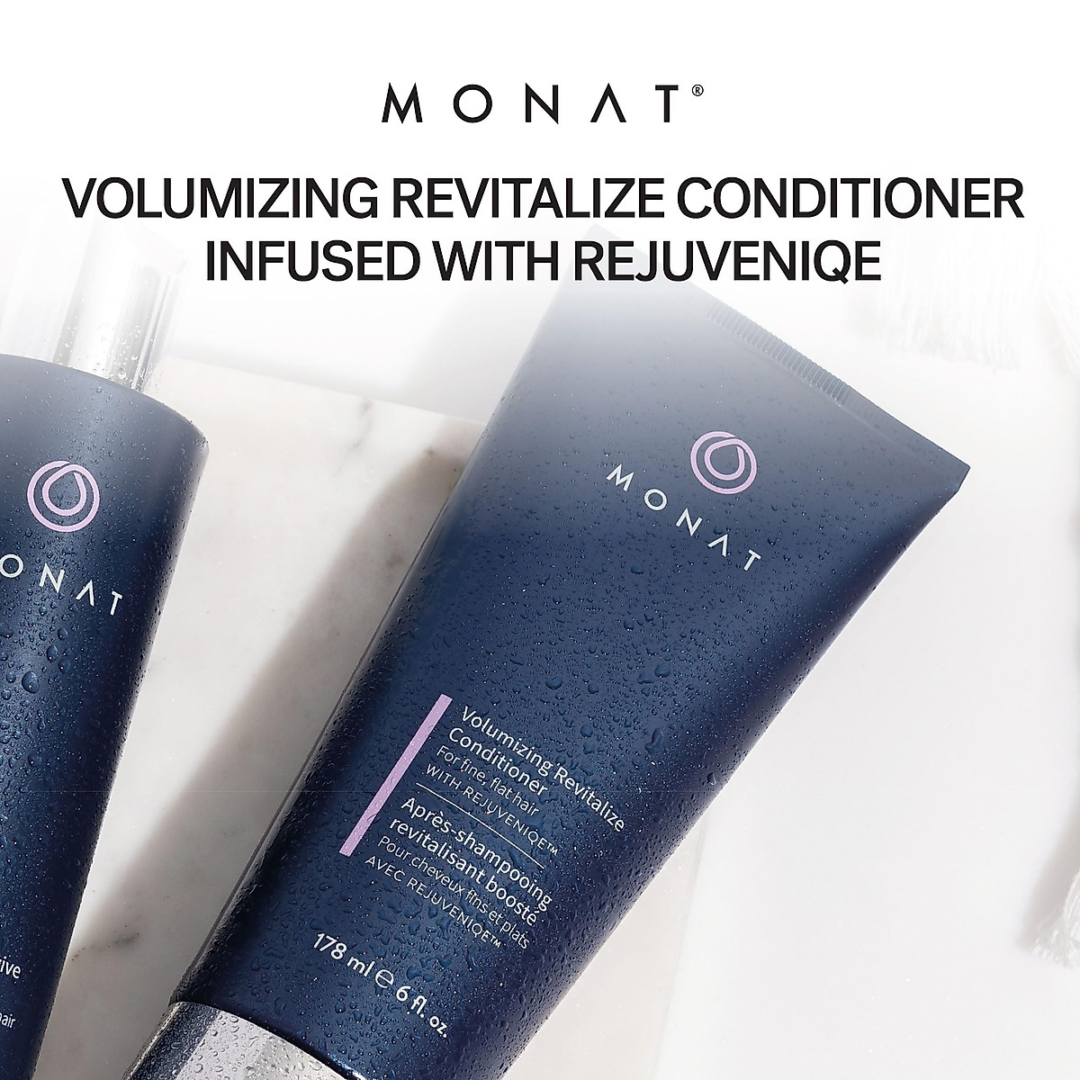 MONAT Volumizing Revitalize Conditioner Infused with Rejuveniqe - Lightweight Hair Volumizing Conditioner for Fine, Flat Hair, for Softness and Shine - Net Wt. 178 ml ℮ 6 fl. oz.