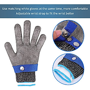 Herda Level 9 Cut Proof Gloves Chainmail Gloves Kitchen Gloves for Fish Meat Cutting Wood Carving Whittling Oyster Shucking Safety Butcher Work (XL)