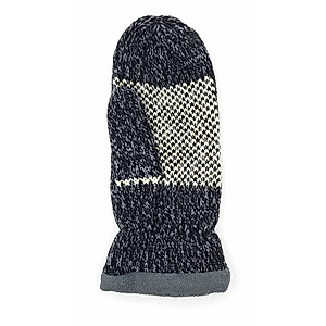BRUCERIVER Women Snowflake Knit Mittens with Warm Thinsulate Fleece Lining Size M (Black)