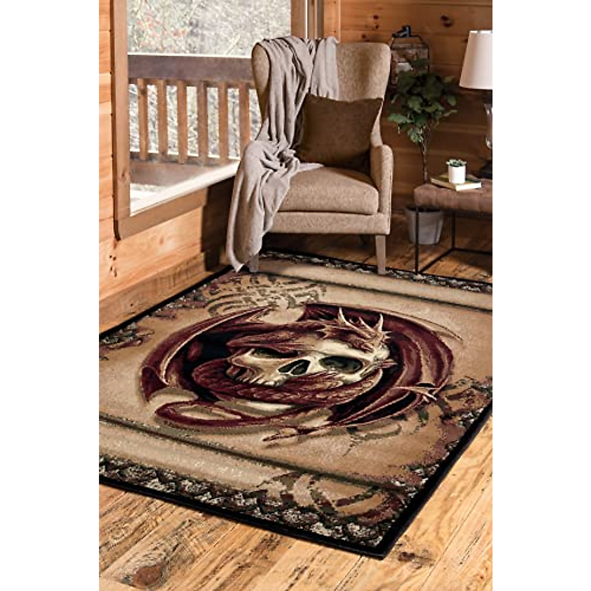 United Weavers of America Legends Collection Snake Eyes Rug - 5ft. 3in. x 7ft 2in., Multicolor, Olefin Rug with Graphical Pattern