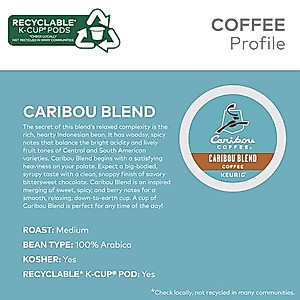 Caribou Coffee Keurig Single-Serve K-Cup Pods, Caribou Blend Medium Roast Coffee, 24 Count