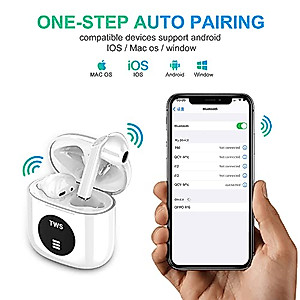 Hrbzo Wireless Earbuds Audifonos Bluetooth Inalambricos 240 Hours Playtime Earphones with Wireless Charging Case IPX6 Waterproof Noise Cancelling Earbuds Compatible with iPhone Samsung