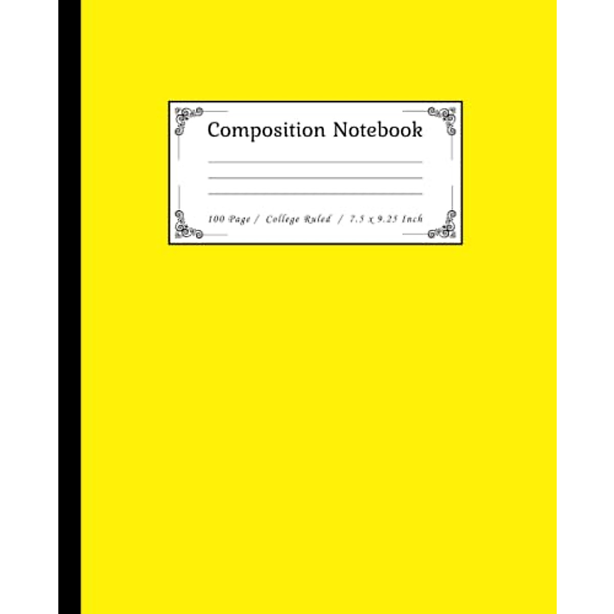 Composition Notebook: Yellow Background Composition Notebook, 7.5 x 9.25 inch,100 Page, journal notebook for students, kids journal notebook with lines, composition notebook college rule