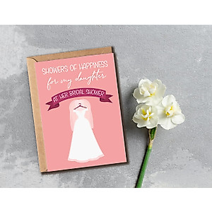 KPLDESIGNS Showers Of Happiness For My Daughter - Bridal Shower Card For Daughter - Wedding Card - Daughter Card - Congrats Card - Lovely Bridal Card