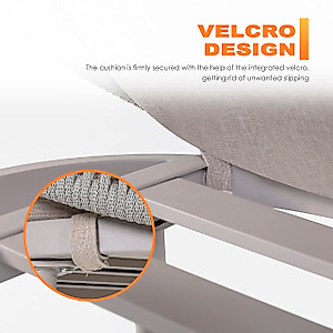 NUU GARDEN Patio Dining Chairs Set of 1, Woven Rope Outdoor Dining Chairs, All-Weather Aluminum Arm Chairs with Cushions for Garden, Deck, Backyard, Balcony, Lawn, Indoor, Beige