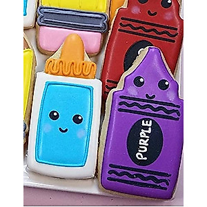 Back to School and Teacher Appreciation Cookie Cutters 5-Pc Set Made in USA by Ann Clark, Apple, Pencil, Crayon, Scissors, Paper