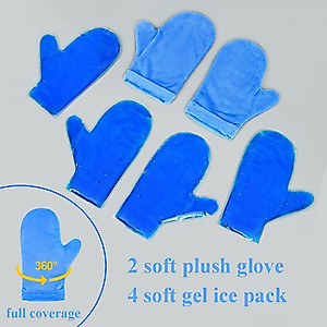 Hot and Cold Hand Therapy Gloves, Hand Ice Pack, Ice and Heat Therapy Pain Relieving Mittens | Microwavable and Freezable, Arthritis, Finger and Hand Injuries, and Carpal Tunnel Small, Medium