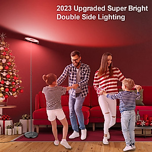 LOLpetik Smart LED Floor Lamp Work with Alexa Google Home, RGBCW 2700K-6500K Color Changing WiFi Torchiere Floor Lamps, Super Bright 2000LM Dimmable Tall Standing Light for Bedroom Living Room