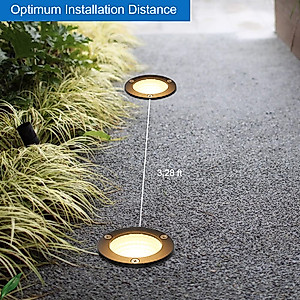 EAGLOD 5W Well Lights,12-24V LED In-Ground Low Voltage Landscape Lights with Connectors, IP67 Waterproof Landscape Lighting,3000K Pavers Lights Warm White for Yard, Garden, Patio (12 Pack)