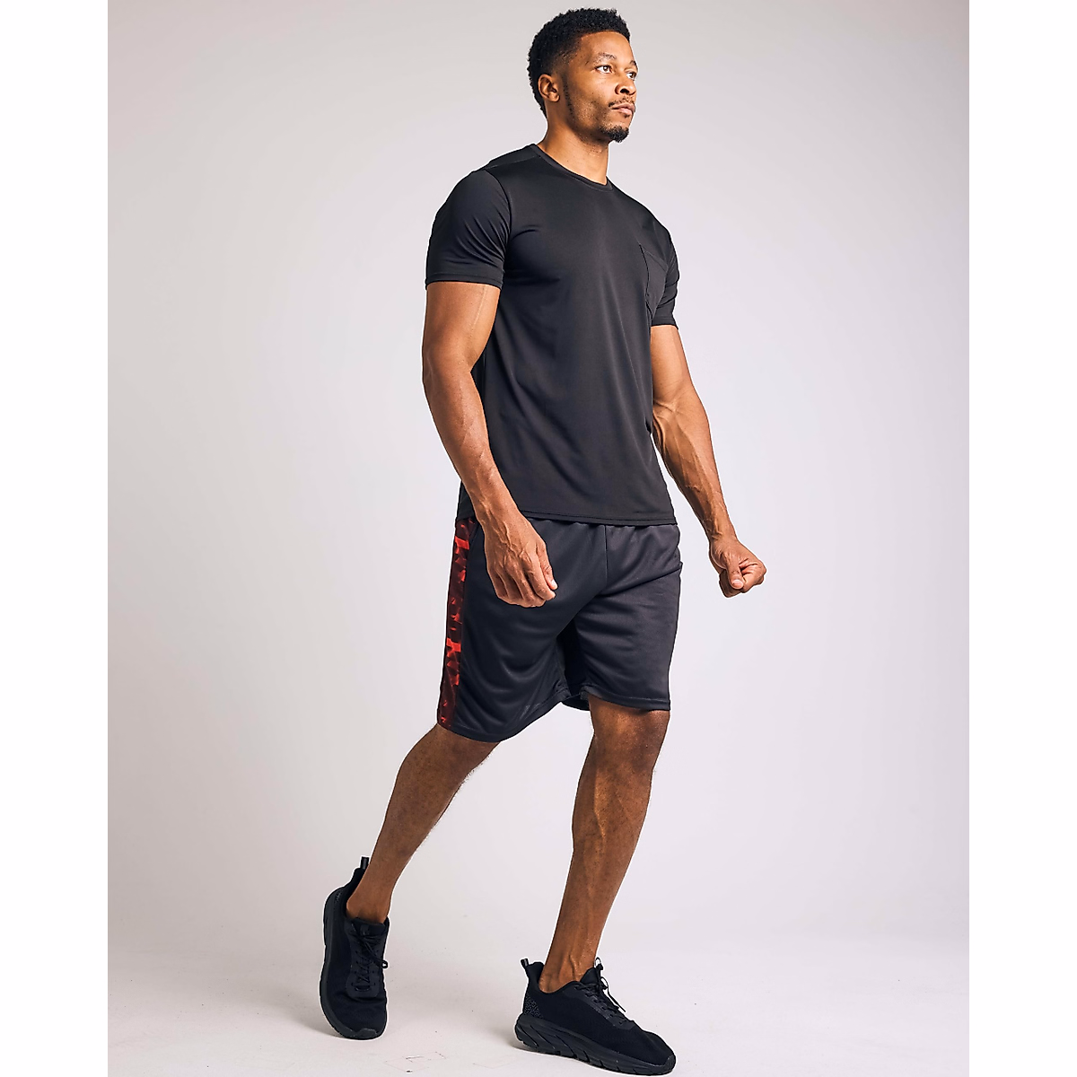 Real Essentials Mens Mesh Shorts Active Wear Athletic Short Men Basketball Pockets Workout Gym Soccer Running Summer Fitness Quick Dry Casual Clothes Sport Training Hiking, Set 4, XXL, Pack of 5