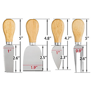 YXChome Cheese Knives Set of 8-2 Cheese Knife, 2 Cheese Fork, 2 Cheese Slicer, 2 Butter Knife – Premium Mini Stainless Steel Cheese Knives - Cheese Knife Set for Charcuterie Board