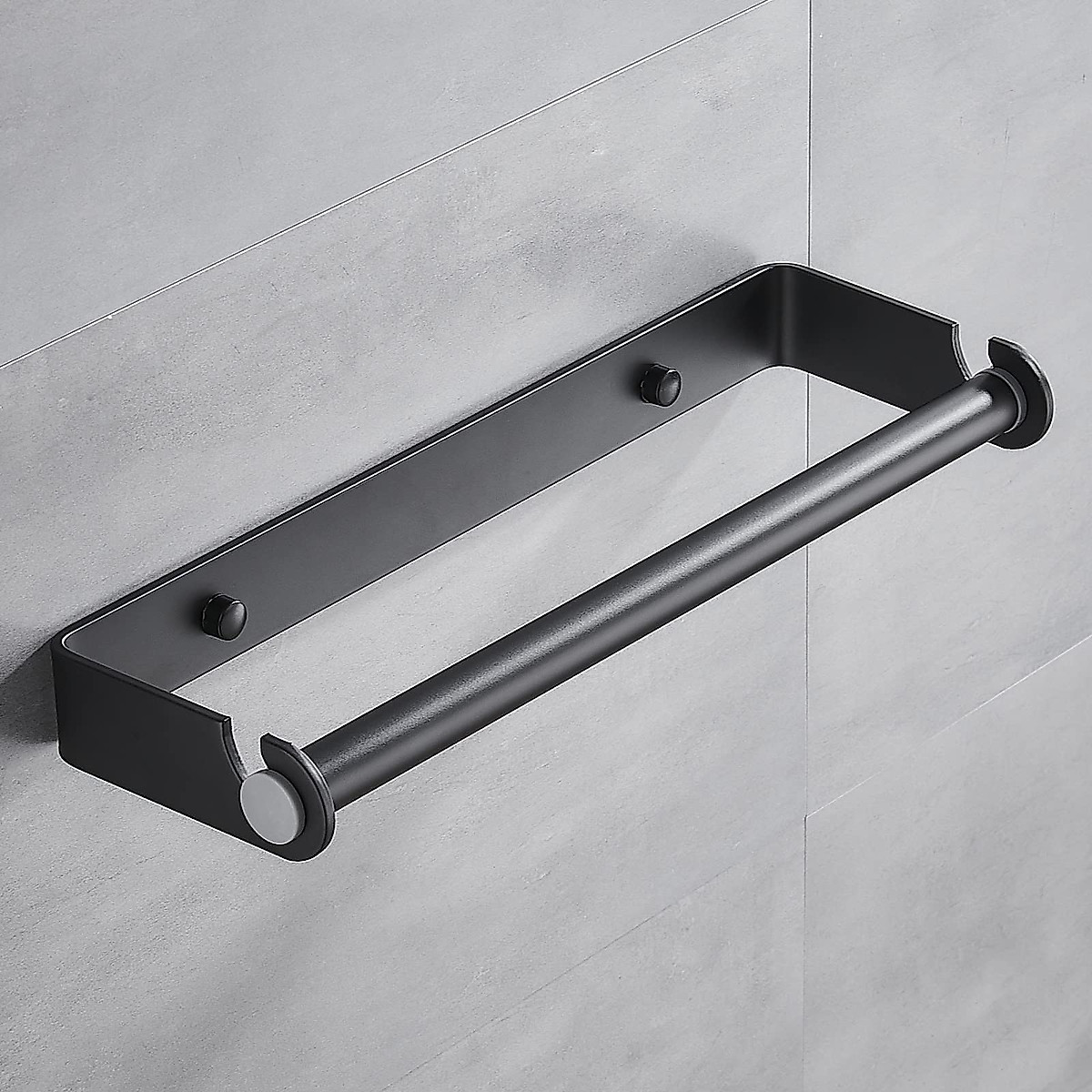 YOTWENK Paper Towel Holder Under Cabinet for Kitchen,Wall Mount Paper Towel Holder Paper Roll Holder,Self Adhesive or Screw Mounting Paper Towel Holder Wall Mount for Kitchen, Pantry (Black)