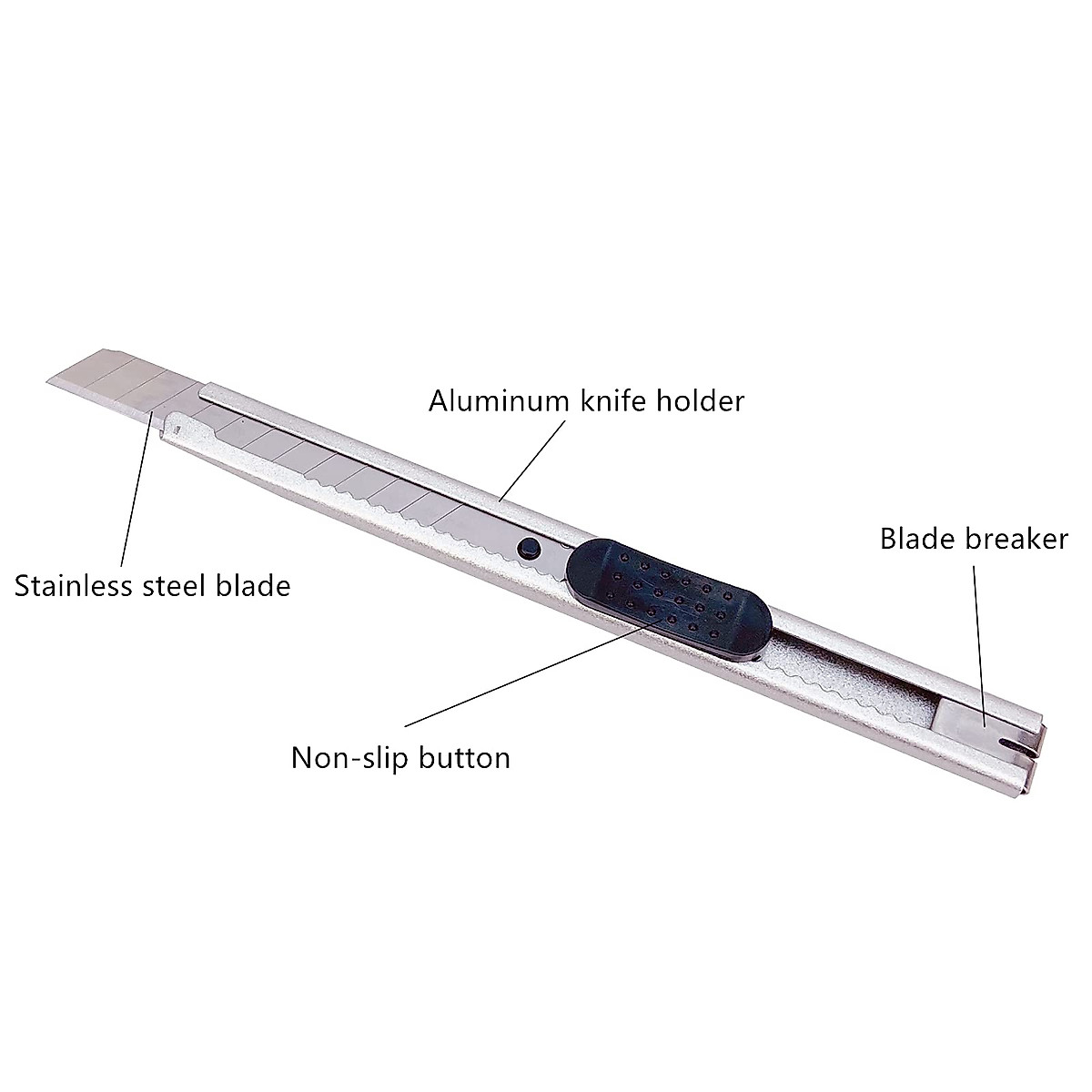 CCyanzi 9mm Stainless Steel Utility Knife with Snap off blades Replacement, Retractable Utility Knife Set, for Box Cutter, Vinyl Knife, Precision Knife