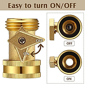 LEIFIDE 8 Pcs Brass Jet Nozzle Water Nozzle High Pressure Hose Nozzle with Garden Hose Shutoff Valve Brass Heavy Duty 3/4 Inch GHT Connector for Garden Hose