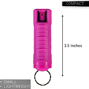 Police Magnum Keychain Pepper Spray Self Defense Belt Clip Holder- Tactical Maximum Strength OC with Dye- Made in The USA - 1 Pack Hot Pink INJ