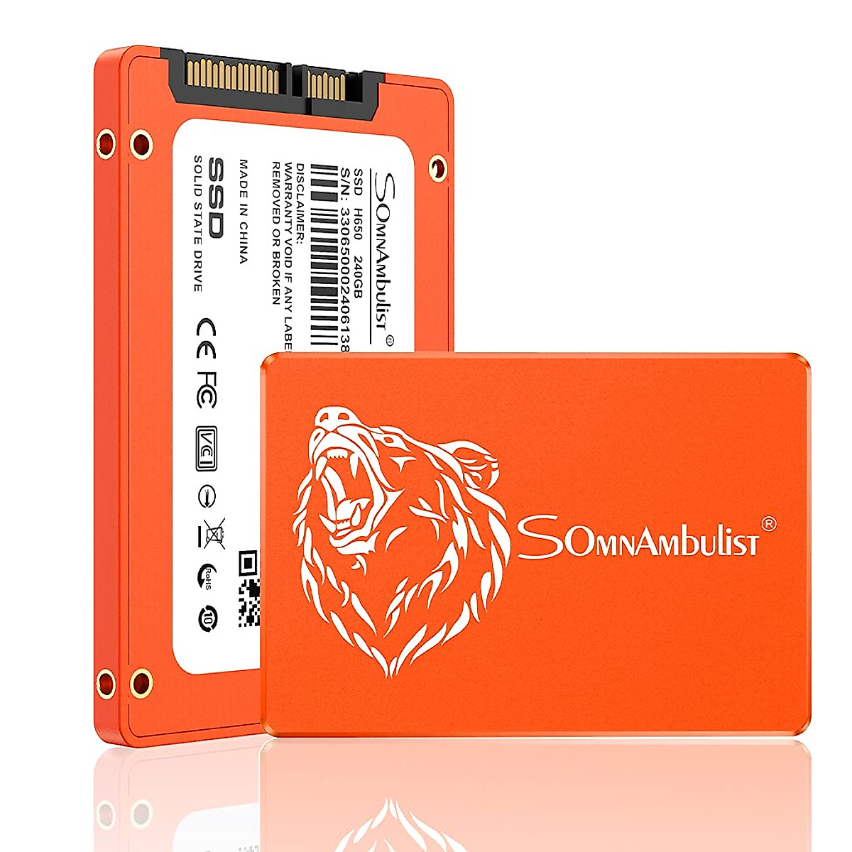 Somnambulist sata3 ssd 120gb 240gb 480gb 960gb 2.5 inch Hard Drive sata3 HDD ssd Laptop 2tb Solid State dr (Orange Bear 960GB)