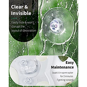 Pawfly 30 Pcs Suction Cups 0.8 & 1.2 & 1.8 Inch Clear Plastic Suction Pads for Home Organization and Decoration Strong Adhesive Sucker Holders for Kitchen Bathroom Window and Glass Door