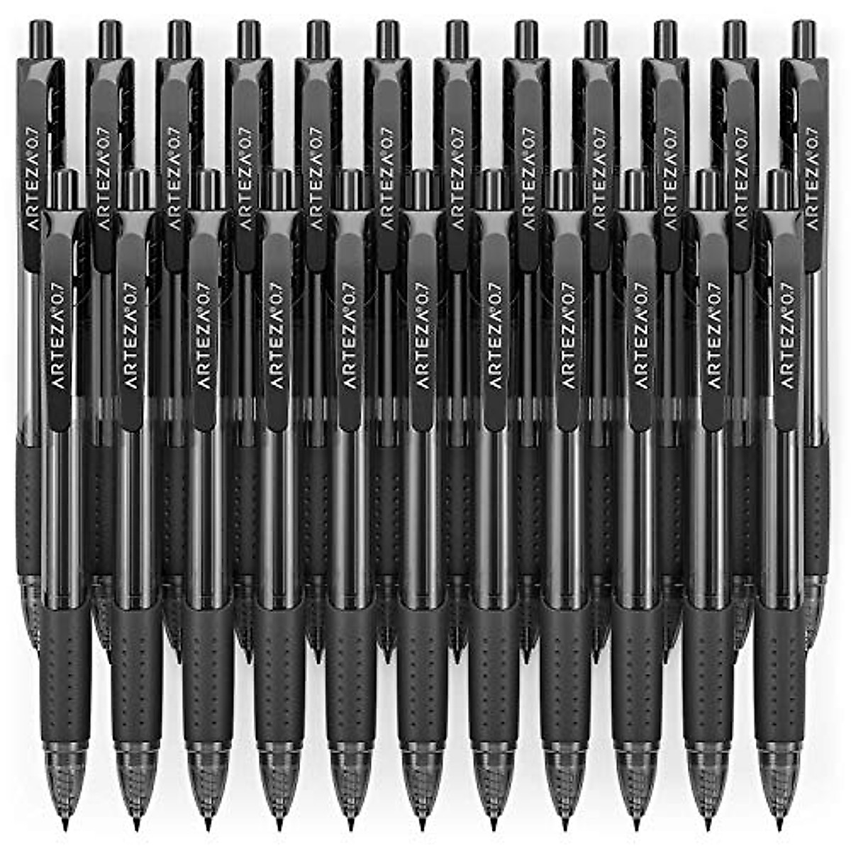 ARTEZA Retractable Gel Pens, Quick-Drying Black Ink, 0.7mm Medium Point, 24 Pack, Perfect for Smooth Writing, Note-Taking, College School Supplies, Business Supplies, Office Essentials, and Journaling