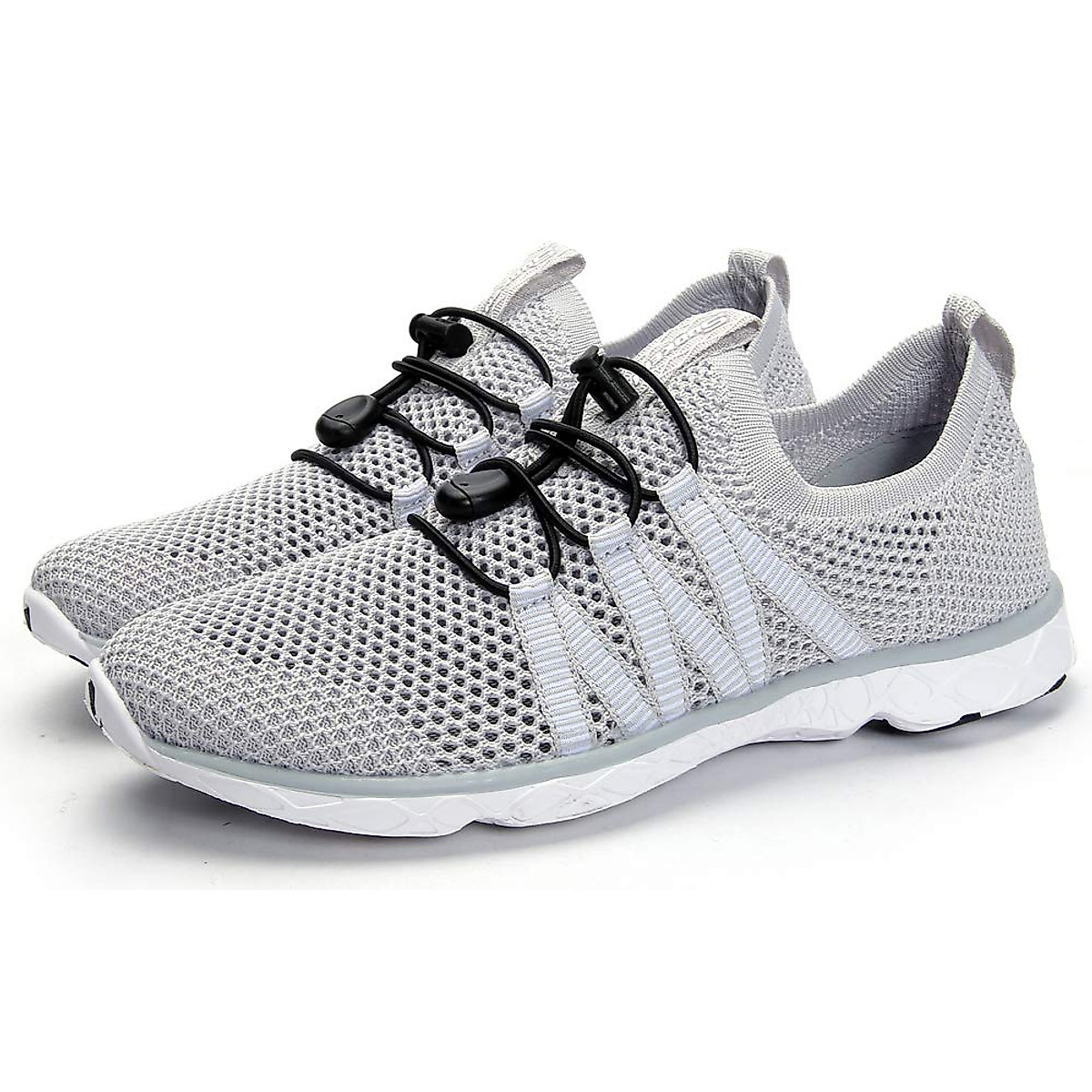 SUOKENI Men's Quick Drying Slip On Water Shoes for Beach or Water Sports LightGray,Size:US 13/EU 47