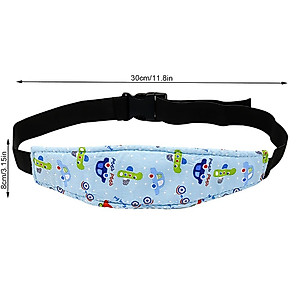 Baby Carseat Head Support Band, Car Seat Head Support for Toddler Head Band Strap Headrest Stroller Carseat Sleeping Baby Carseat Head Support for Toddler Kids Children Child Infant (Blue Car)