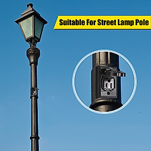 3 Packs Lamp Post Outlet 125V 15A Grounded Electrical Outlet Energy Saving Light Pole Plug for Outdoor Lamp Post and Poles, Energy Saving and Weather Resistant, UL Listed, Black