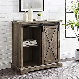 BOWERY HILL 32" Rustic Farmhouse Buffet Accent Cabinet - Gray Wash