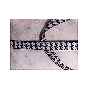 1.75 Yards Black White Woven Sewing Trim 5/8' Wide Pattern Embroidery Applique Sewing Fabric Delicate DIY Clothing Accessories Garment Supply Decorations Art Craft for Scrapbooking Hair Tie Headband