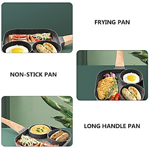 Anneome 1pc Nonstick Kitchen Poached Fried Pans Muffins Non Alloy Section Handle for Non-stick Plett Cups Skillet Tool Steak With Stick One Multipurpose Home Burger Cookware