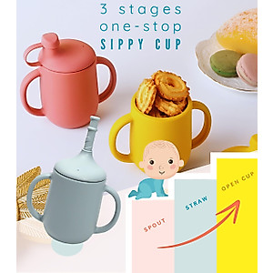 Blue Sustainable silicone sippy cup for baby | 6months+ | safe | 8oz | spill resistant lid
