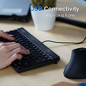 Perixx PERIBOARD-426 Wired Mini Low Profile Keyboard (Wired USB), US English Layout (11665)