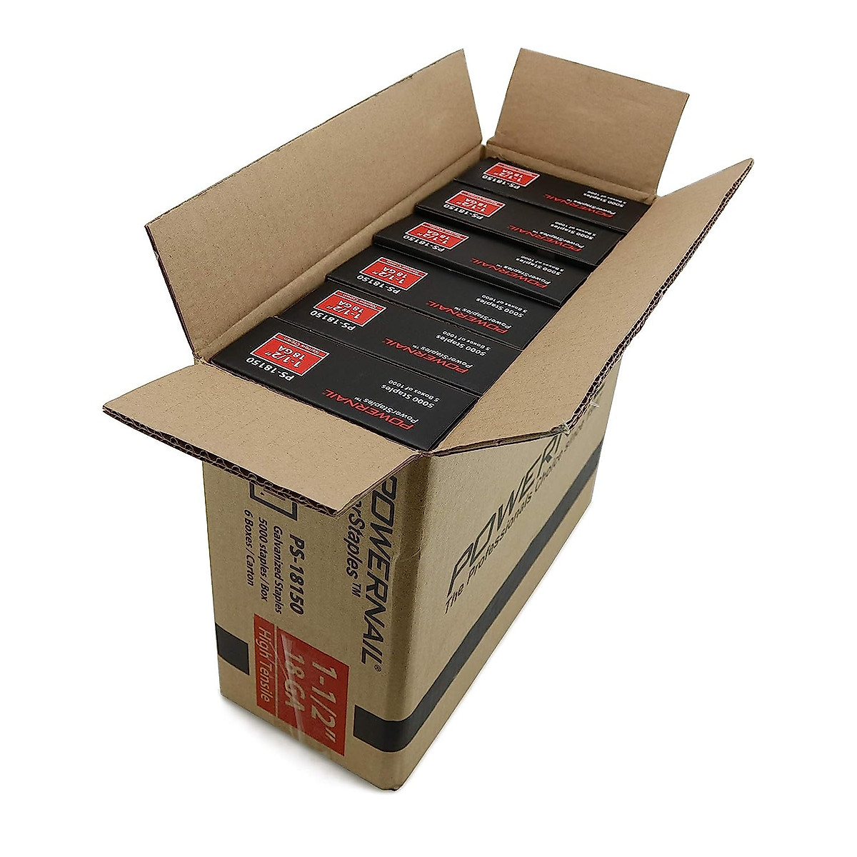 Powernail PS18150 18 Gauge 1/4 Inch Crown 1-1/2 Inch Length Chisel Point Narrow Crown Staples (Case, 30000ct)