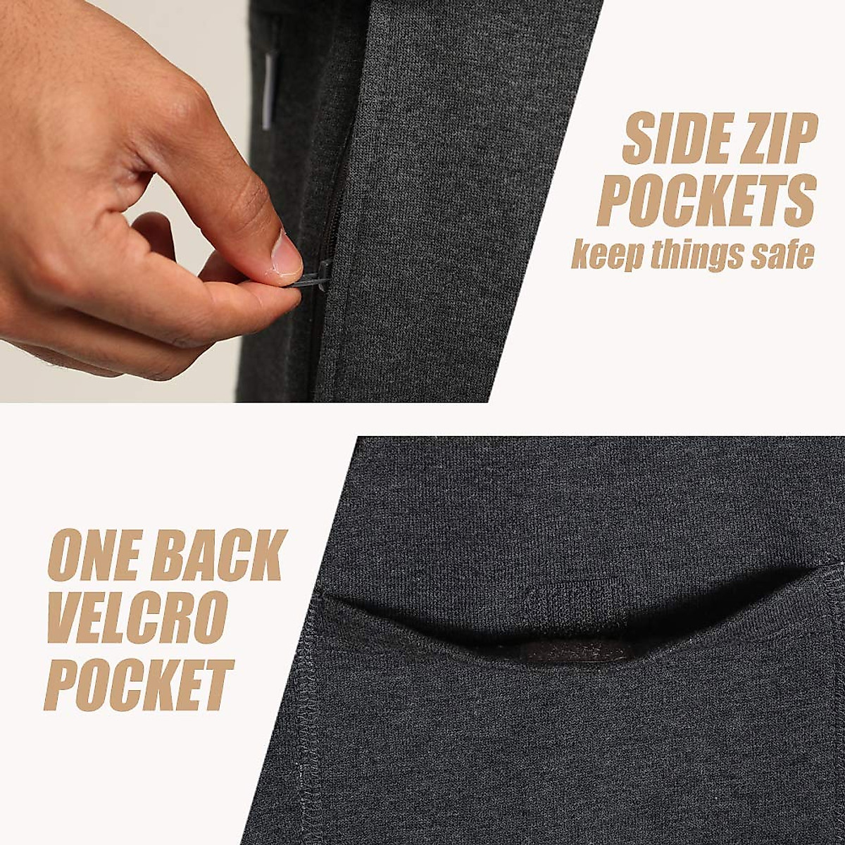 maamgic Mens Athletic Shorts 9" Cotton Casual Shorts Elastic Waist Lounge Sweat Shorts Workout Gym Shorts with Pockets Cushion Dark Gray