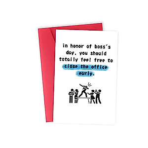 xiangqiankan Funny Boss's Day Card Gifts for Boss, Happy Boss's Day Card Gifts for Men Women, Thank You Boss Card Gifts, Hilarious Birthday Card Gifts for Boss Bash boss.
