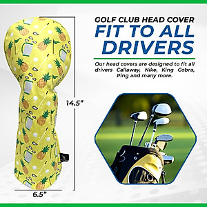 Big Strike Golf Club Cover - Synthetic Leather Headcover - Soft Velvet Lining - Golf Head Covers for Driver - Unique Golf Club Head Covers - Golf Accessories for Men and Woman