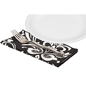 Cloth Napkins Black and White Wedding Table Décor Backyard Party Reception Black and White Table Linens, Linen Napkins All Cotton Dinner 18"x18" Set 4