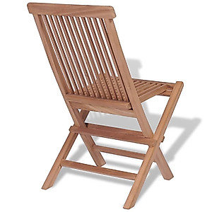 vidaXL - Patio Folding Chairs 4 Pcs/Camping/Garden/Lawn Seating/Table Set - Solid Wood Teak - 18.5"x23.6"x35" - Foldable Design for Home/Office/Café Use
