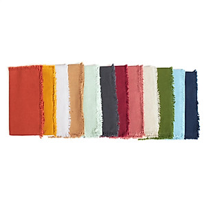 ACCENTHOME Natural Cotton Linen Napkin Set of 12 18x18 inch Dinner Napkins - Washable Soft Premium Hotel Quality Reusable Napkins Perfect Table Napkins for Family Dinners, Weddings & Everyday Use