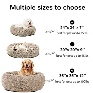 HACHIKITTY Dog Beds Calming Donut Cuddler, Puppy Dog Beds Large Dogs, Indoor Dog Calming Beds Large,30''
