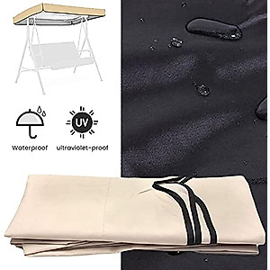 Swing Top Cover Swing Canopy Replacement Cover,Swing Canopy Cover Waterproof Hammock Cover Top Outdoor Garden Chair Sunscreen Cover Top Cover for Seat Furniture (Cover Only)