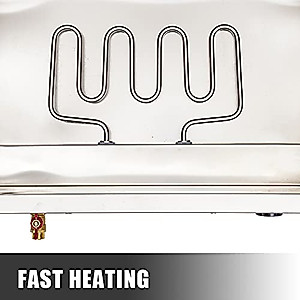 Commercial Food Warmer 2-Pan Grade Stainless Steel, Steam Table, Electric Food Warmer with Lid, Buffet Food Warmer Steam Table for Catering Restaurants