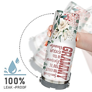 ysnifeiw 30oz Grandma Tumbler with Handle and Straw, Stainless Steel Insulated Nana Cup with Top Handle and Lid, Grandma Coofee Mug Christmas Birthday Gifts for Grammy/Gigi/Mimi