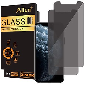 Ailun Privacy Screen Protector for iPhone 11 Pro/iPhone Xs/iPhone X [5.8 Inch] 2Pack Anti Spy Private Case Friendly, Tempered Glass