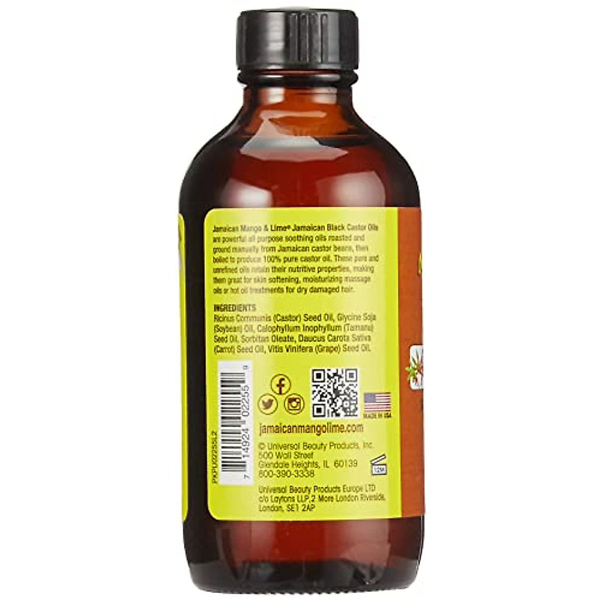Jamaican Mango & Lime Black Castor Oil 4 oz