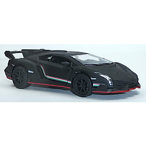 KiNSMART Lamborghini Veneno 1/36 Diecast Metal Toy Model (Black, MATT)
