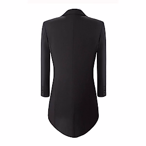 Wemaliyzd Men's 3 Piece Wedding Suit Tailcoat Tuxedo Long Tail Collar Vest Pants(Black,38R)