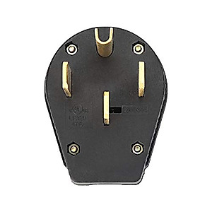 50A Power Plug, NEMA 14-50P 50A Electric Plugs, AC 125V/ 250V Grounding 3 Wire 4 Prong Straight Blade Plug,Male Dryer Plug Welder Plug